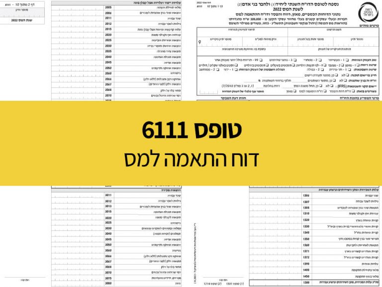 טופס 6111 - דוח התאמה למס - הורדה והוראות מילוי | גרינברג - רואה חשבון ...